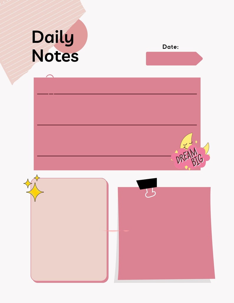 Printable Daily Notes - Etsy