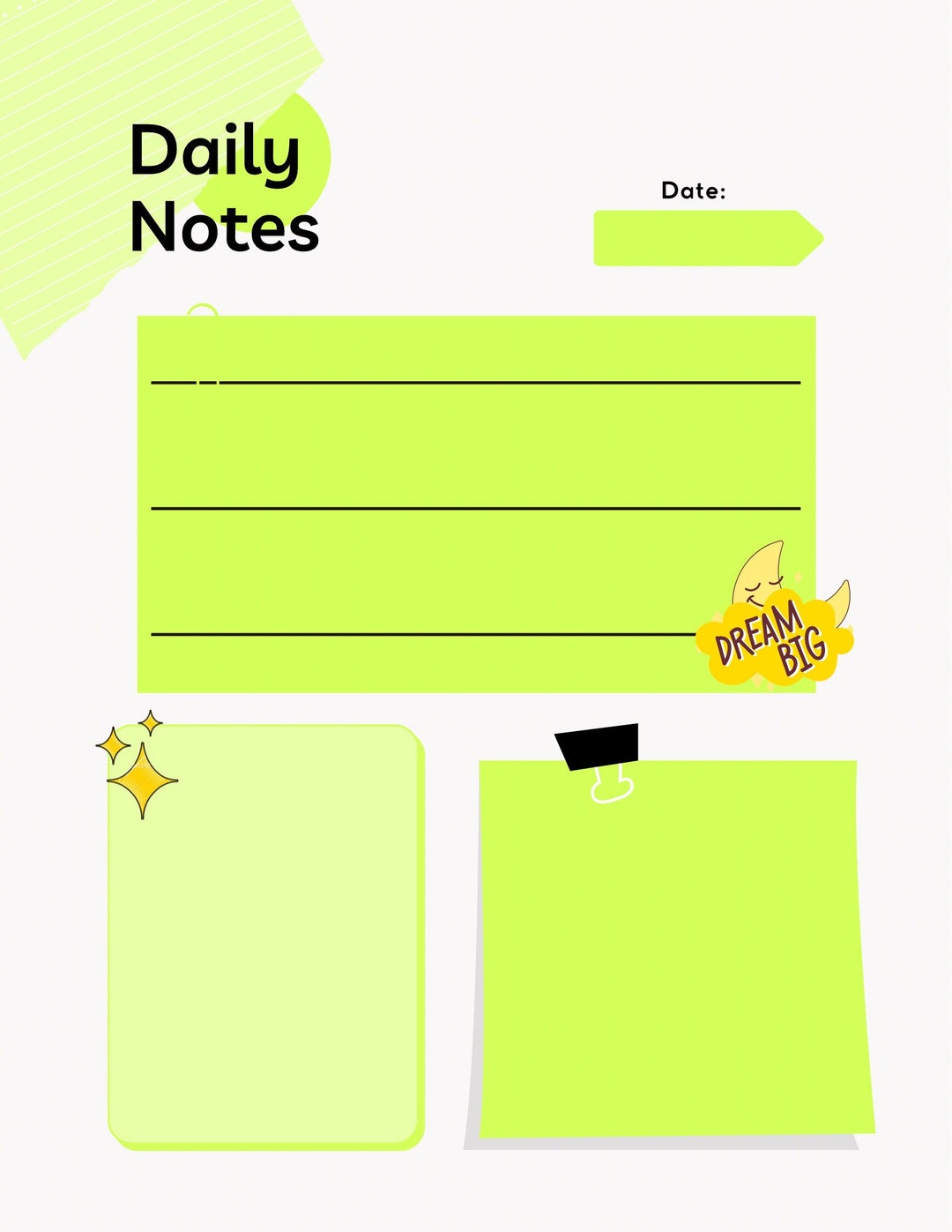 Printable Daily Notes - Etsy