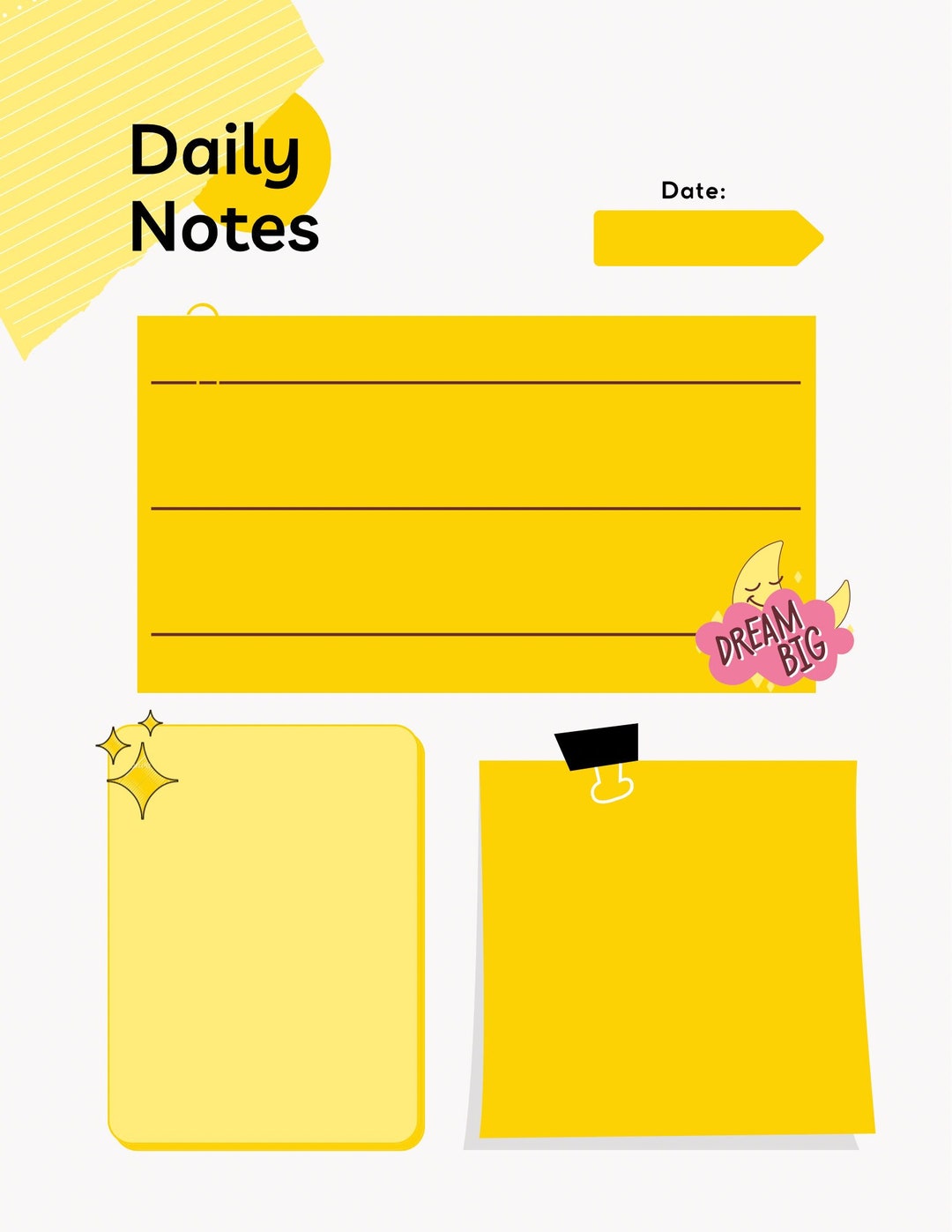 Printable Daily Notes - Etsy