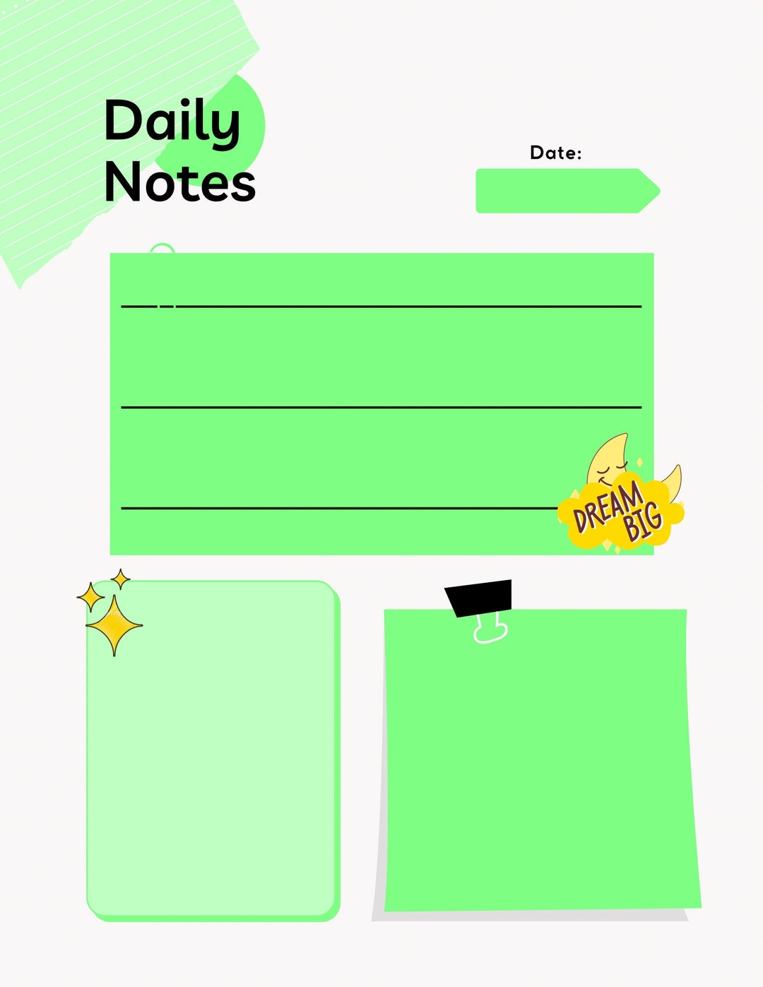 Printable Daily Notes - Etsy