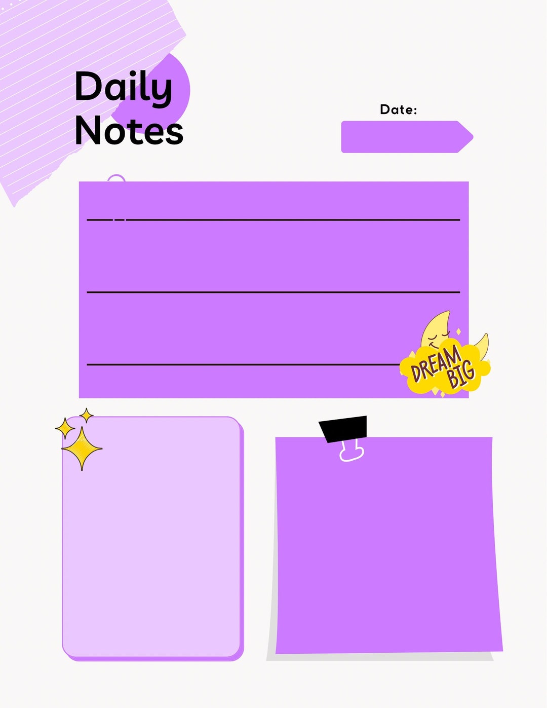Printable Daily Notes - Etsy