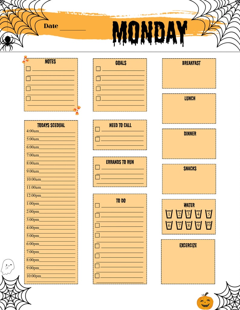 Halloween Daily Notes - Etsy