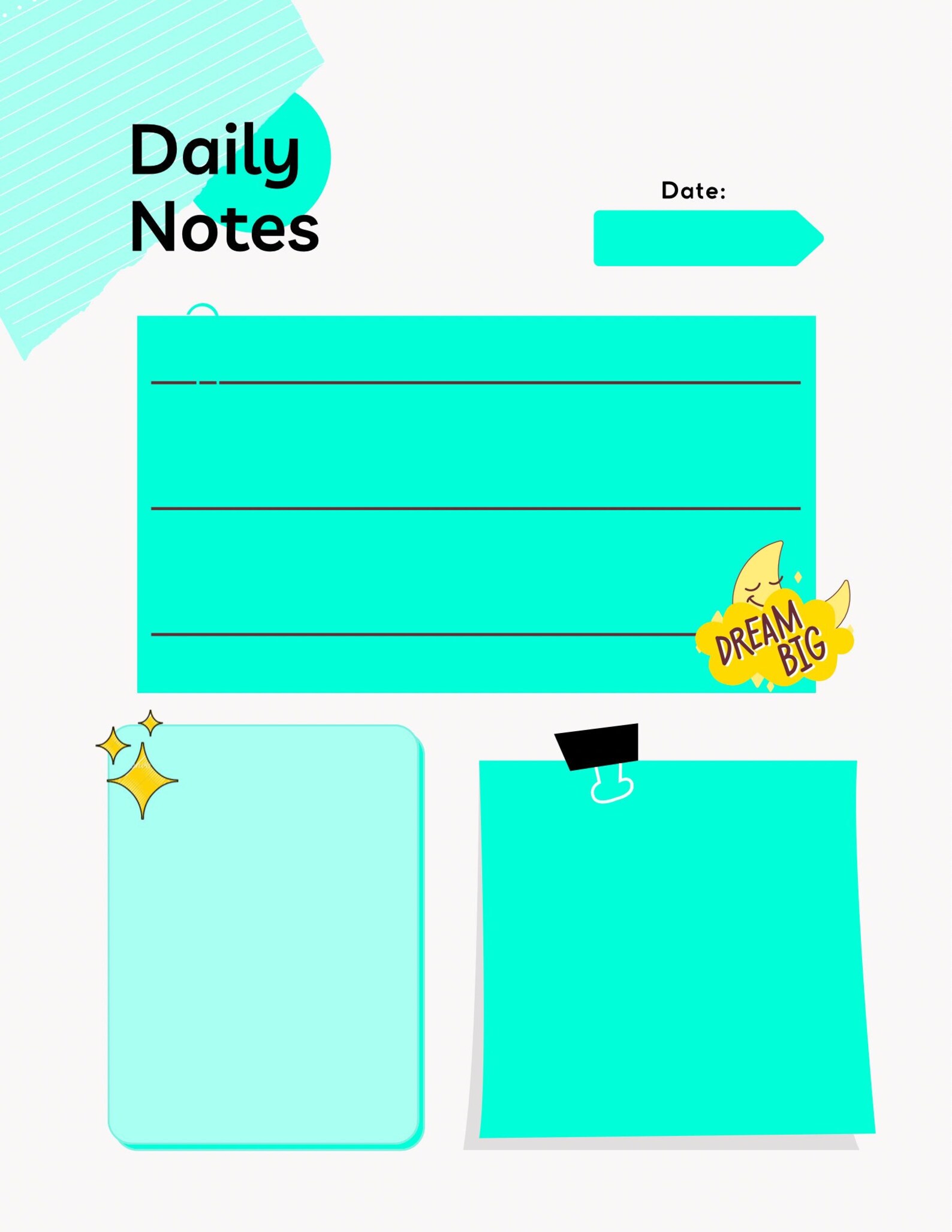 Printable Daily Notes E - Etsy