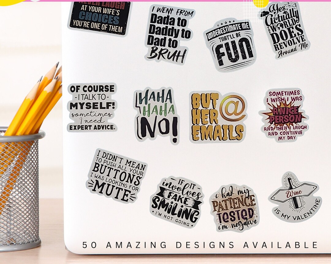 Funny Sarcastic Laptop Stickers, Sarcastic Aesthetic Funny Sayings ...