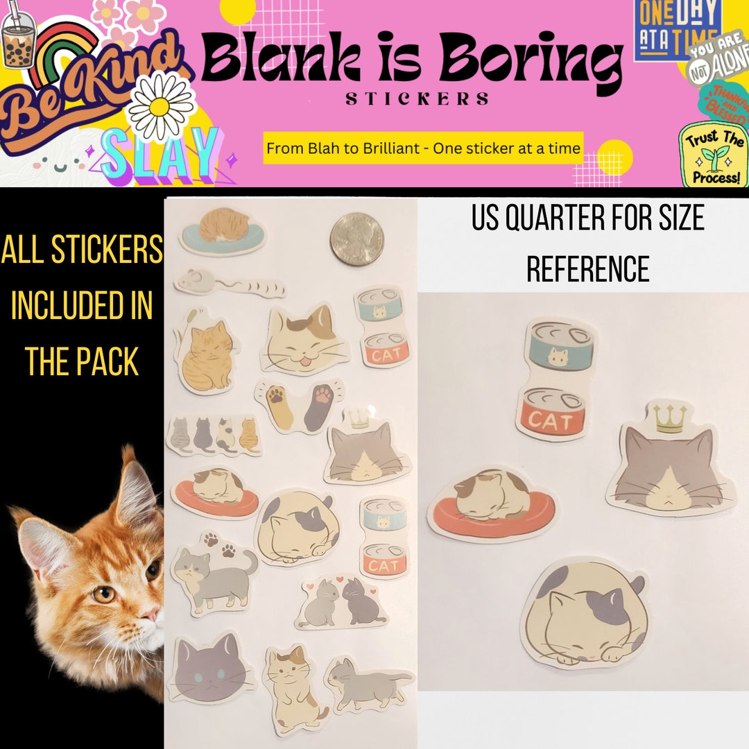 Cat Stickers Anime Cat Sticker Pack Sticker for Laptop - Etsy