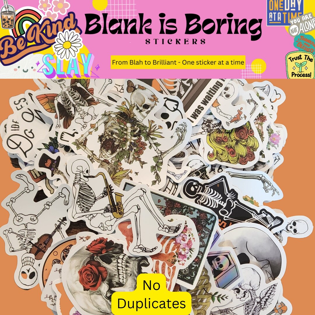 Skeleton Sticker Pack Funny Sticker Pack Skeleton Laptop - Etsy