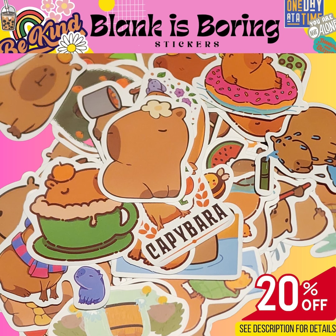 Capybara Sticker Capybara Stickers for Kindle Sticker Pack - Etsy UK