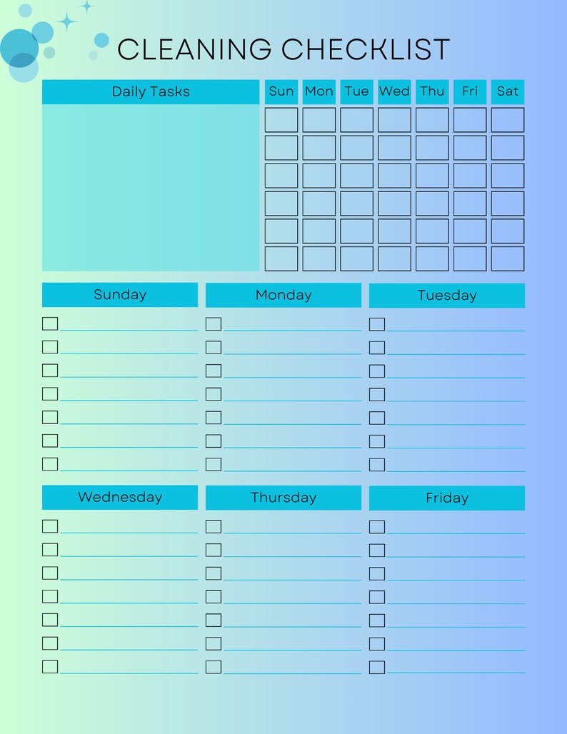 Cleaning Planner Printable Schedule, Tracker, and Task Organizer ...