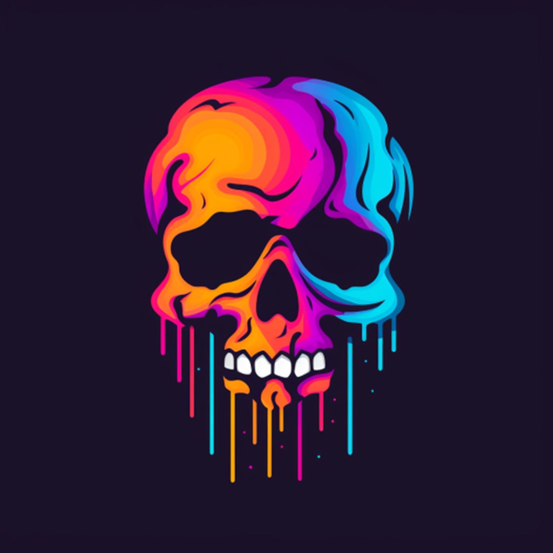 Rainbow Skull Clipart, Vibrant Skull Illustrations, PNG and SVG ...