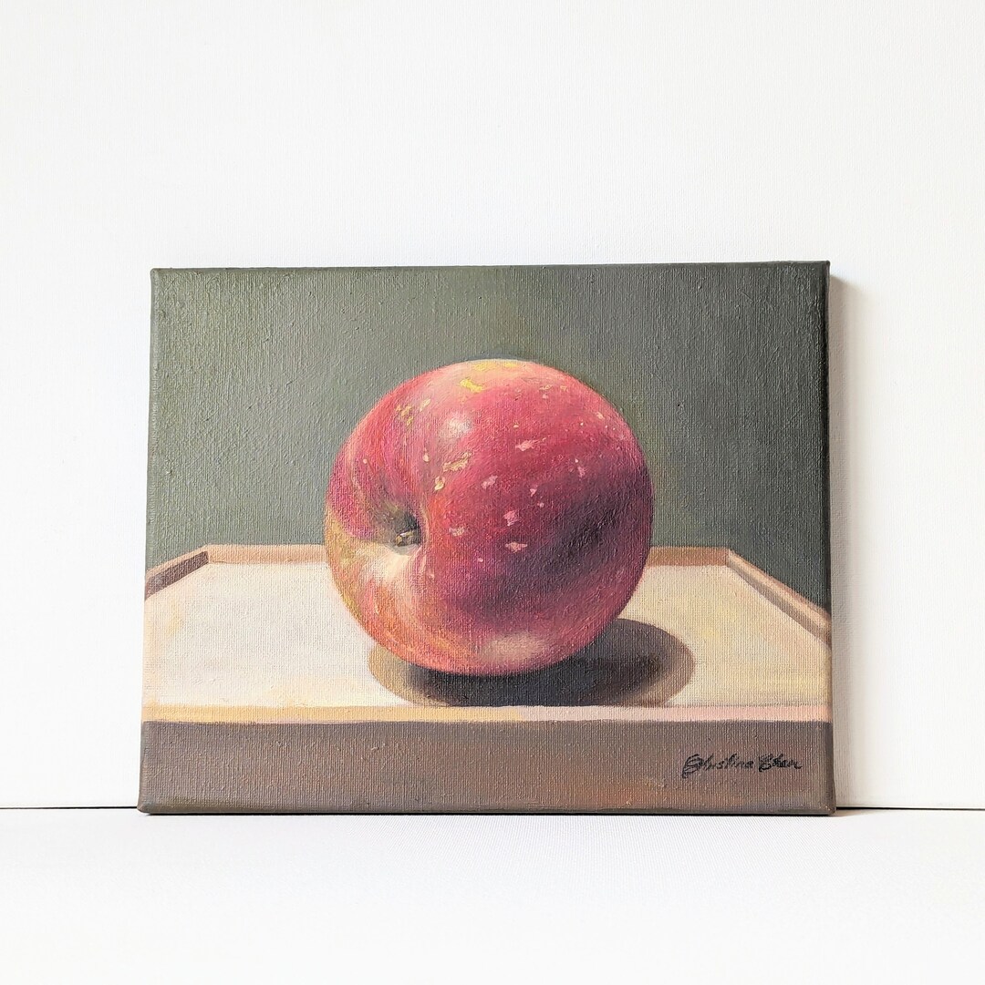 Apple#1- 8x10 Unframed Original Still Life Oil Painting, Apple Oil ...