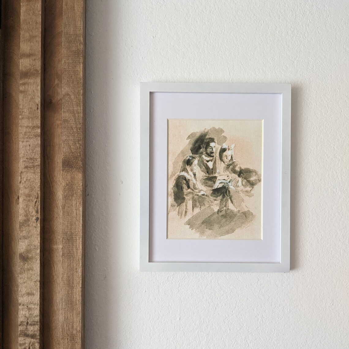 Bible Reading Art Print - Water Color Painting - Rustic Painting ...