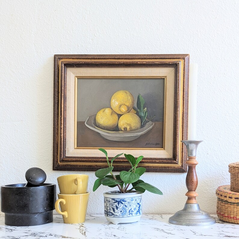 A Bowl of Lemons- 8x10 Original Still Life Oil Painting, Lemon Painting ...