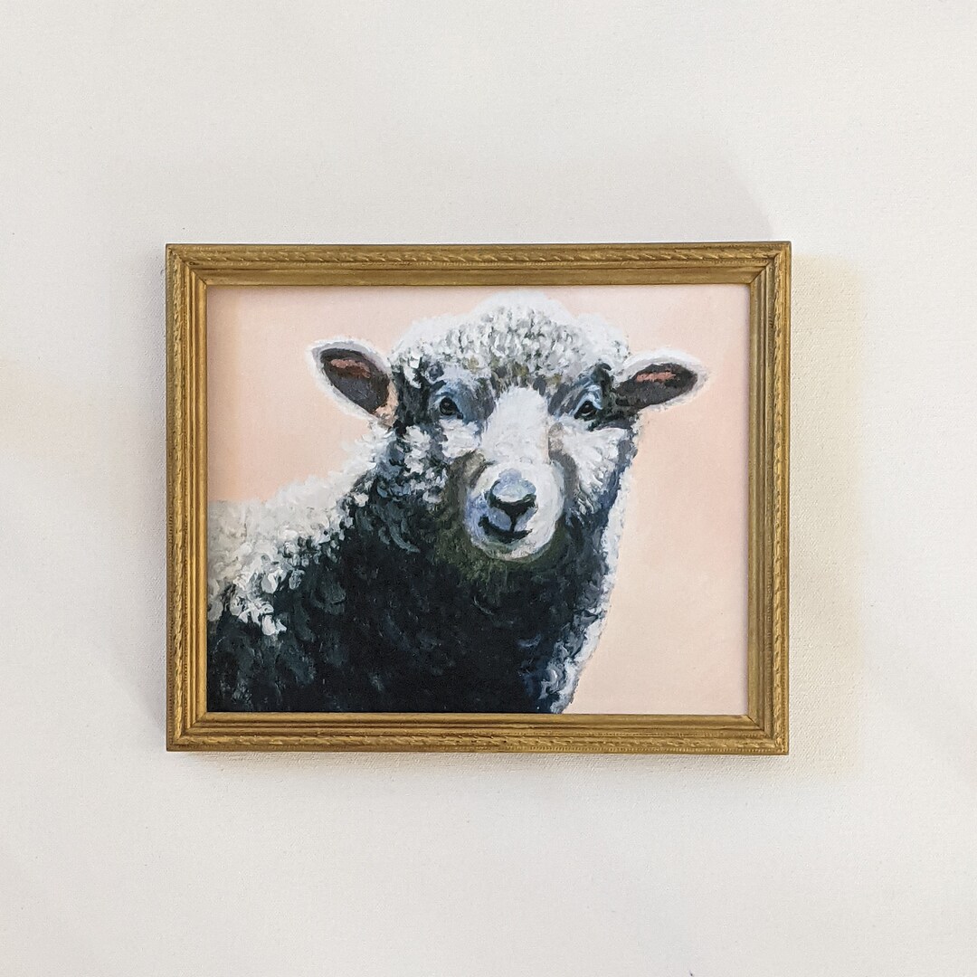 Smiling Sheep Print - Acrylic Sheep Painting - Christian Wall Art ...