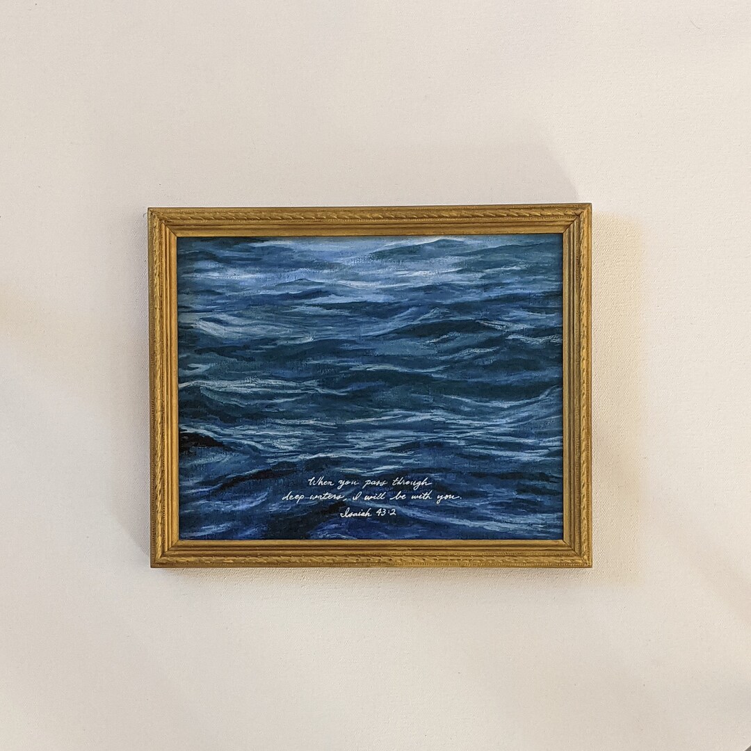 Deep Waters Print- Ocean Acrylic Wall Art - Christian Wall Art - Bible ...