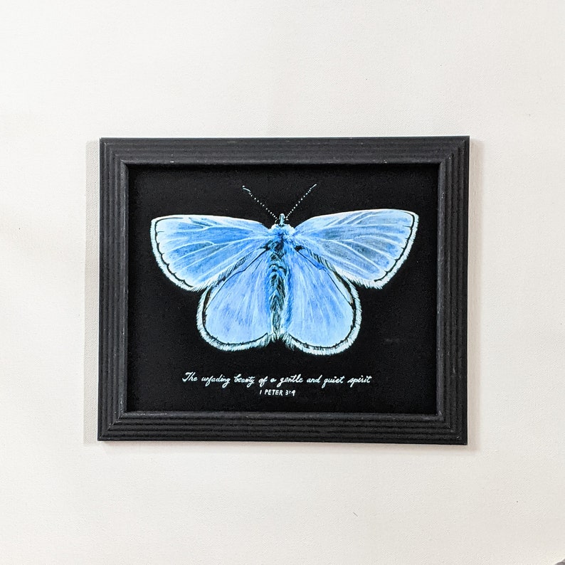 Common Blue Butterfly Print Butterfly Acrylic Painting - Etsy