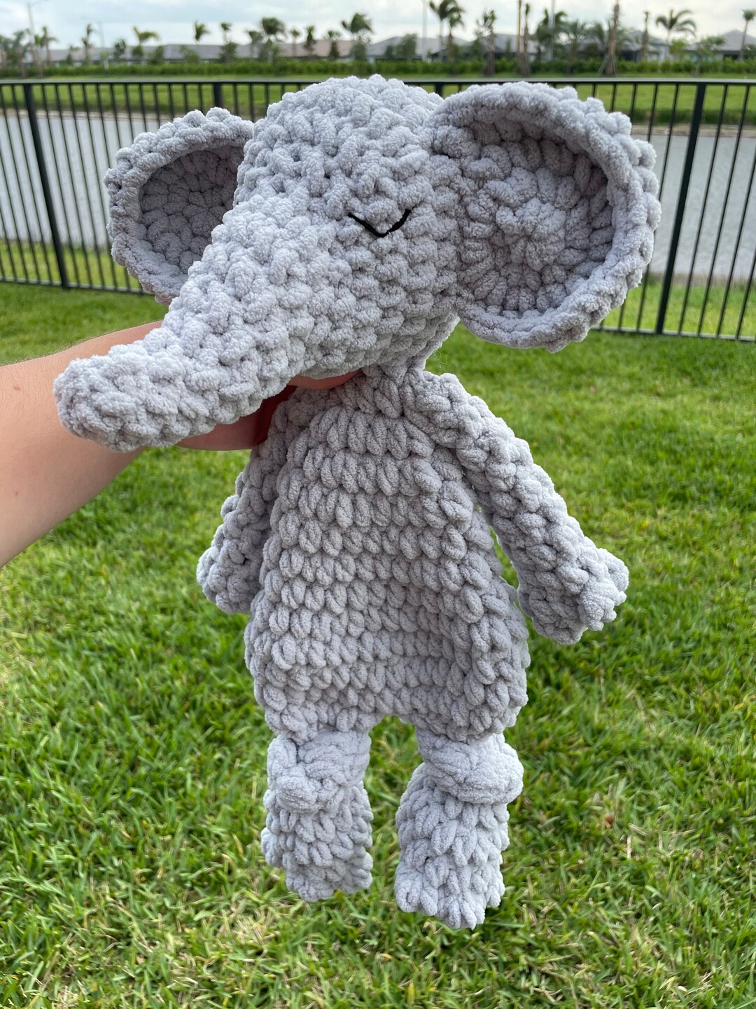 Crochet Elephant Knotted Snuggler Crochet Baby Gift Nursery Decor ...
