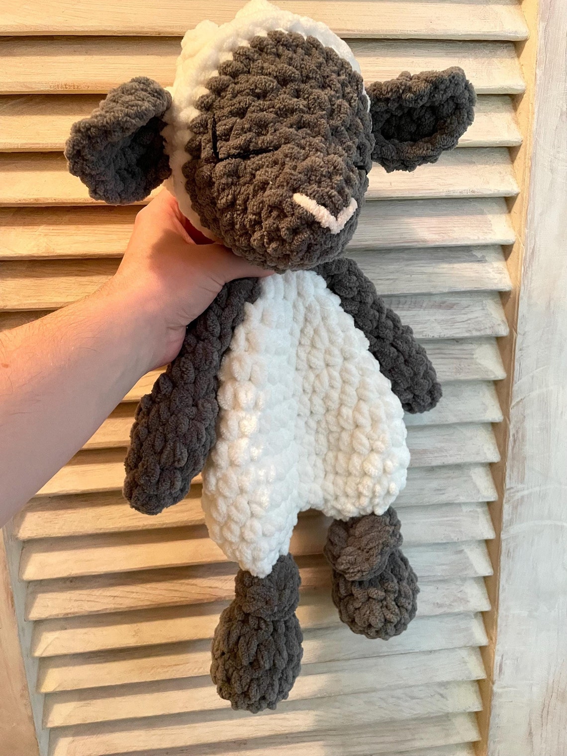 Crochet Knotted Lamb Snuggler Lovey Baby Gift Crochet Nursery Decor ...