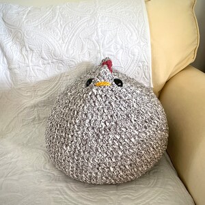 Farmhouse Crochet Giant Chubby Chicken Crochet Chicken Decor Chicken ...