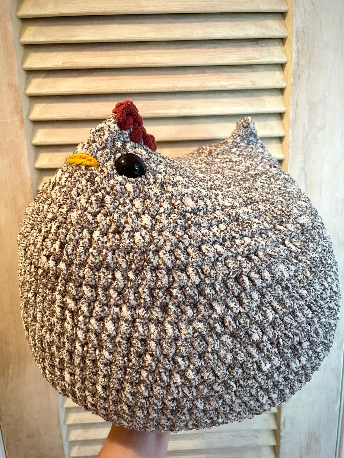 Farmhouse Crochet Giant Chubby Chicken Crochet Chicken Decor Chicken ...