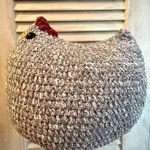 Farmhouse Crochet Giant Chubby Chicken Crochet Chicken Decor Chicken ...