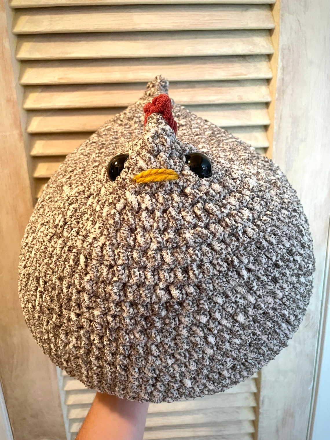 Farmhouse Crochet Giant Chubby Chicken Crochet Chicken Decor Chicken ...