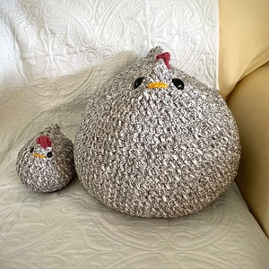 Farmhouse Crochet Giant Chubby Chicken Crochet Chicken Decor Chicken ...