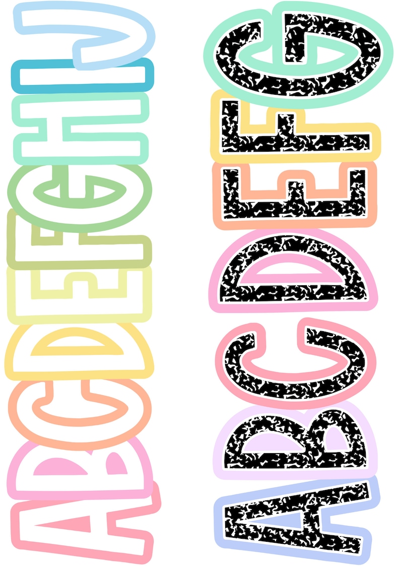 Pretty in Pastel Bulletin Board Letters - Etsy