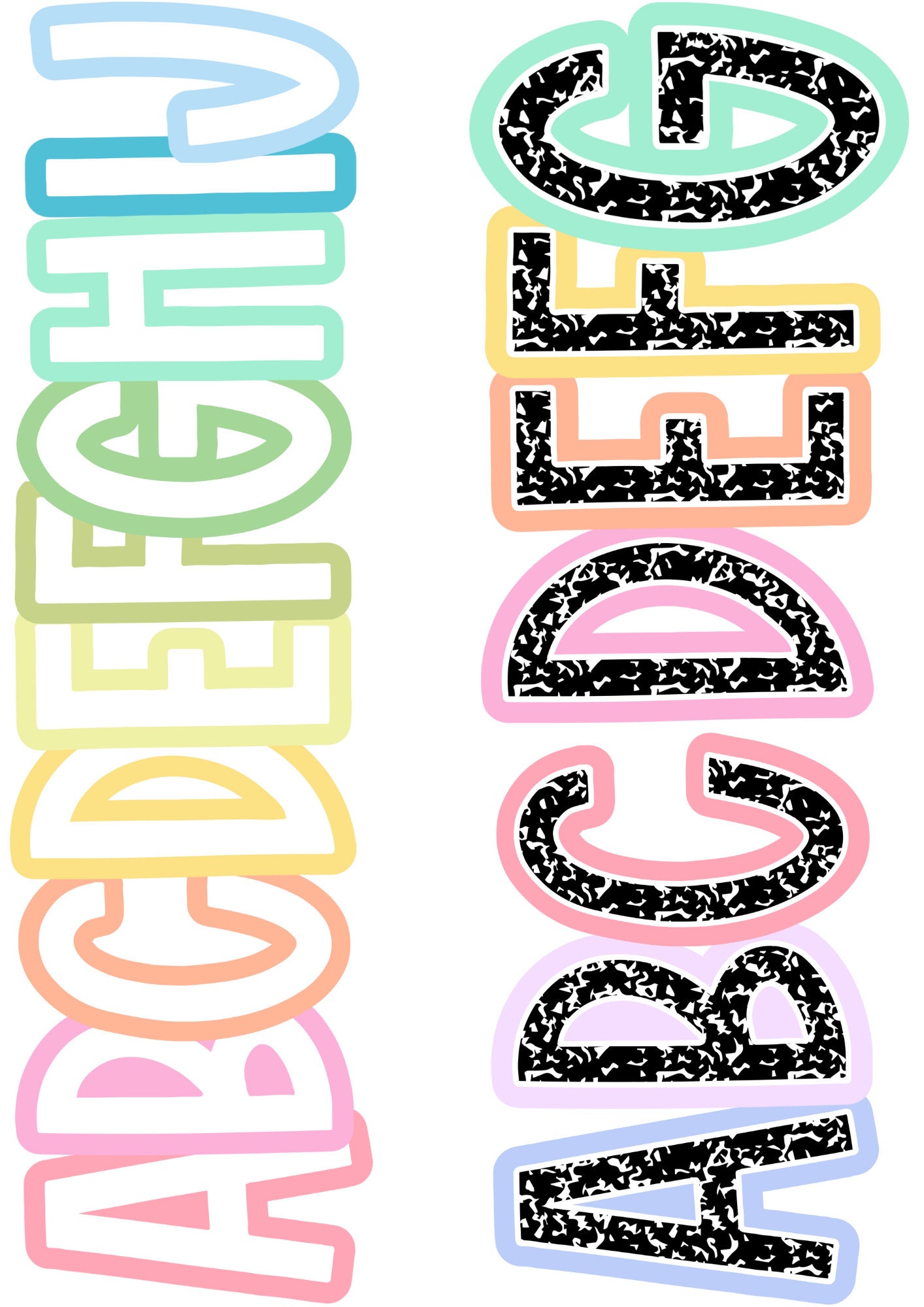 Pretty in Pastel Bulletin Board Letters - Etsy