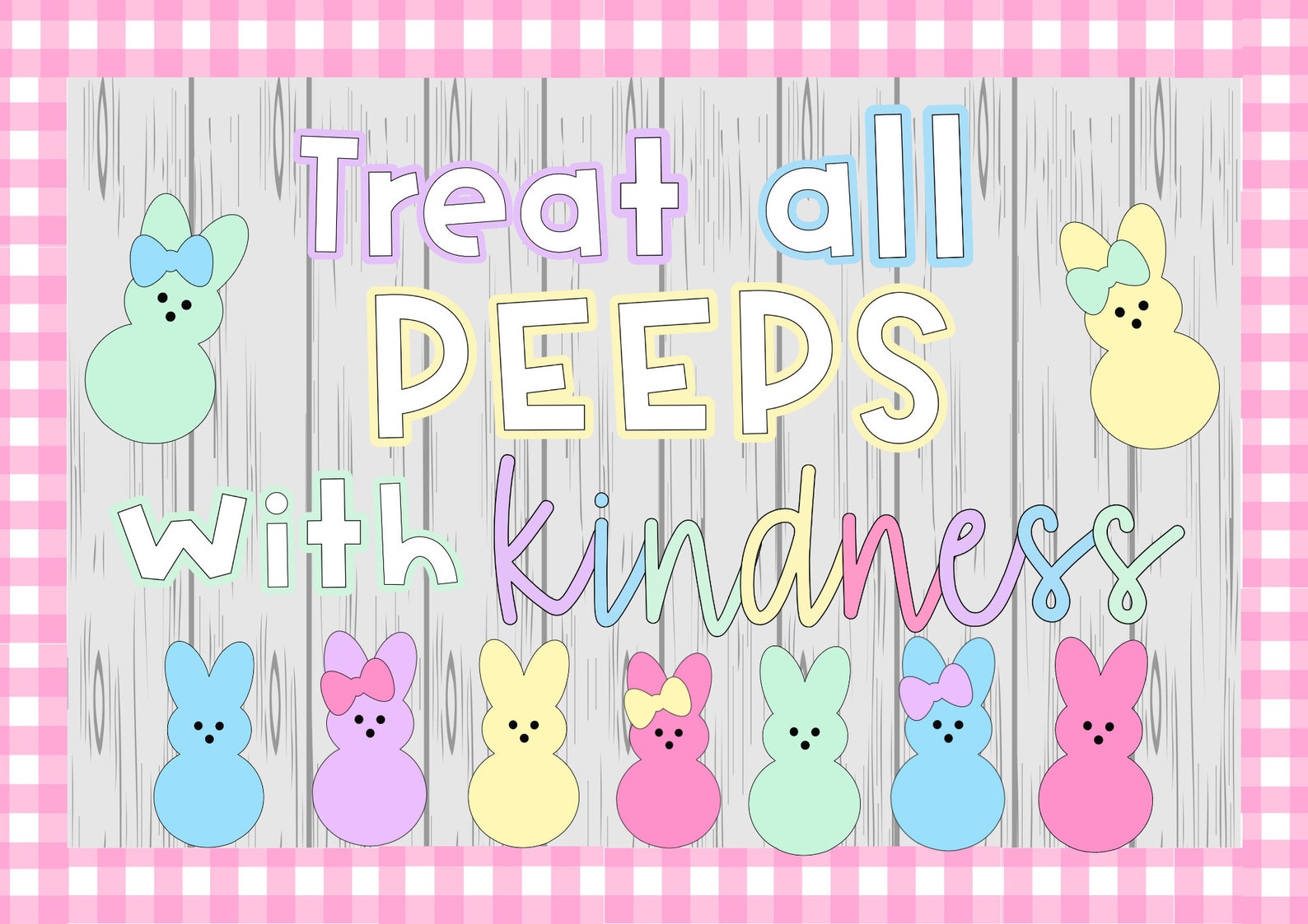 Spring Bulletin Board | March/april Bulletin Board | Treat All Peeps ...
