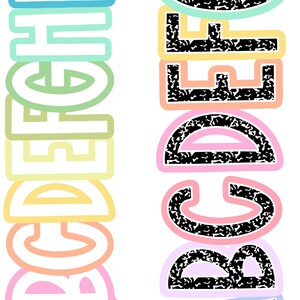 Pretty in Pastel Bulletin Board Letters and Numbers BUNDLE | Pastel ...