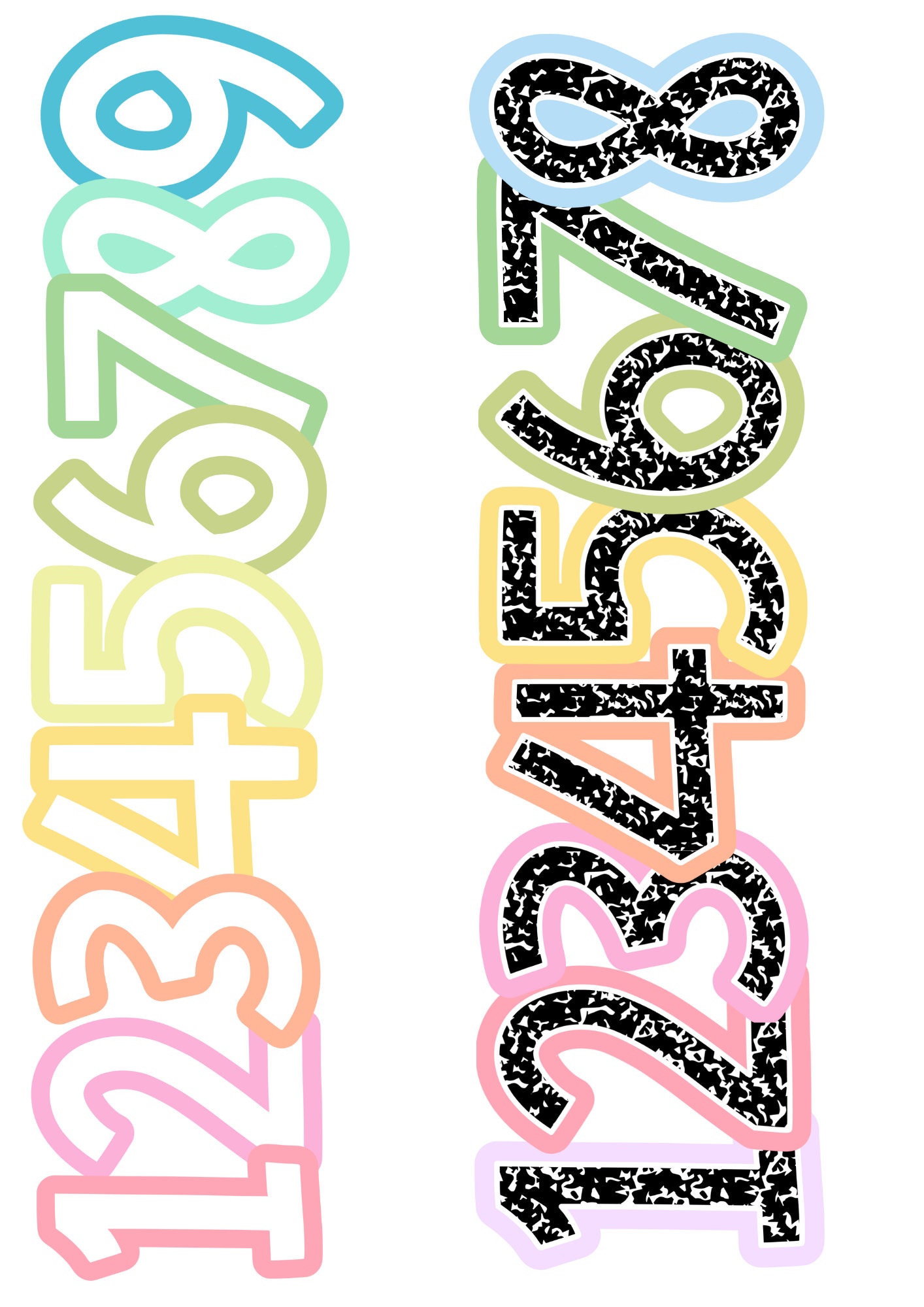 Pretty in Pastel Bulletin Board Numbers and Punctuation | Number and ...