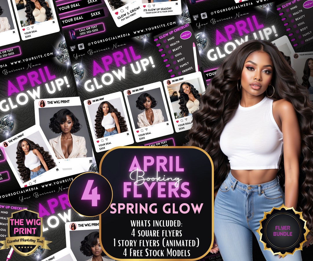 April Glow up 4 Flyers Purple Theme Hair Wig, Nail, Lashes, & Makeup ...