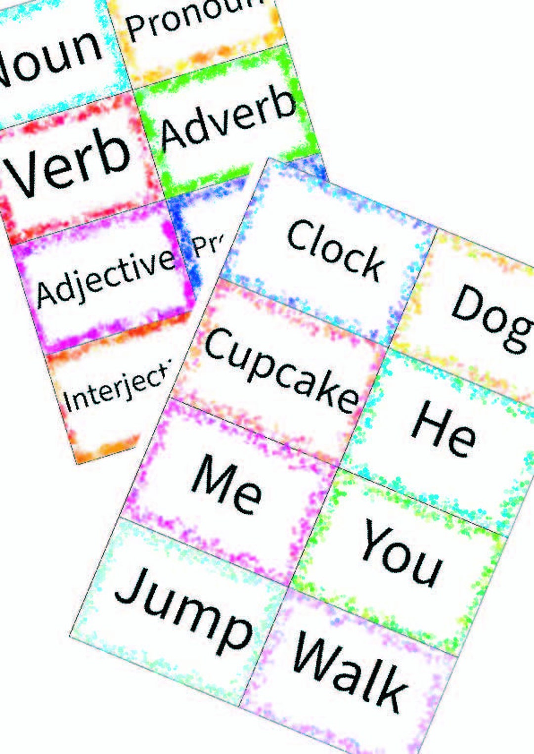 Parts of Speech Cards - Etsy