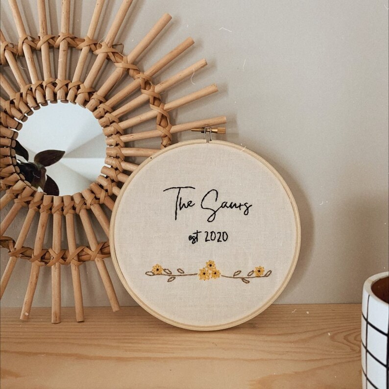 Custom Name Embroidery Hoop, Baby Name Announcement, Wedding Shower ...