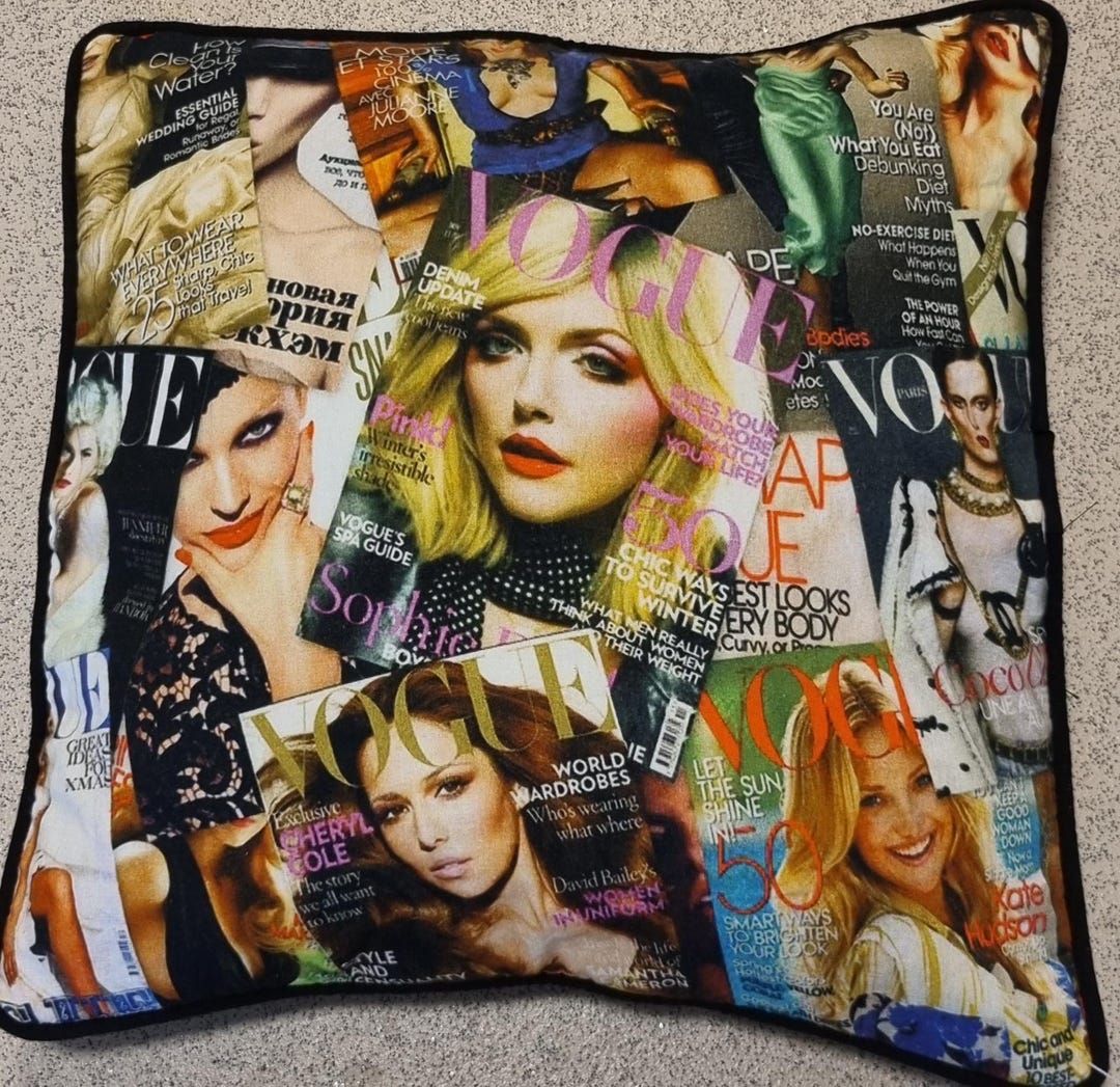 Vogue Magazine Cover Print Cushion Fashion-inspired Throw Pillow Pop ...