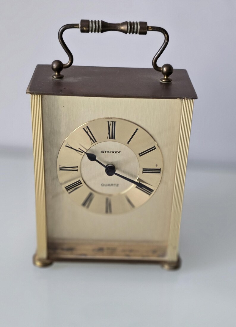 Vintage Brass Metal President Carriage Made in Germany Kienxle Quartz ...