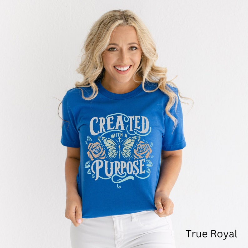 Created With A Purpose Shirt, Christian Shirt, Summer Tshirt With Bible ...