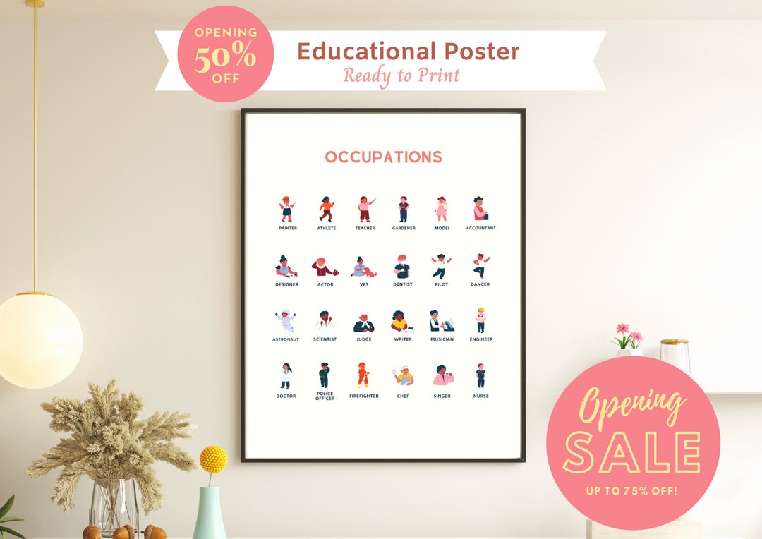 Occupations Educational Posters, Homeschool Prints, Montessori Decor ...