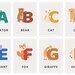 26 Animal Alphabet Flashcards Montessori Flashcards Pre-school Cards ...