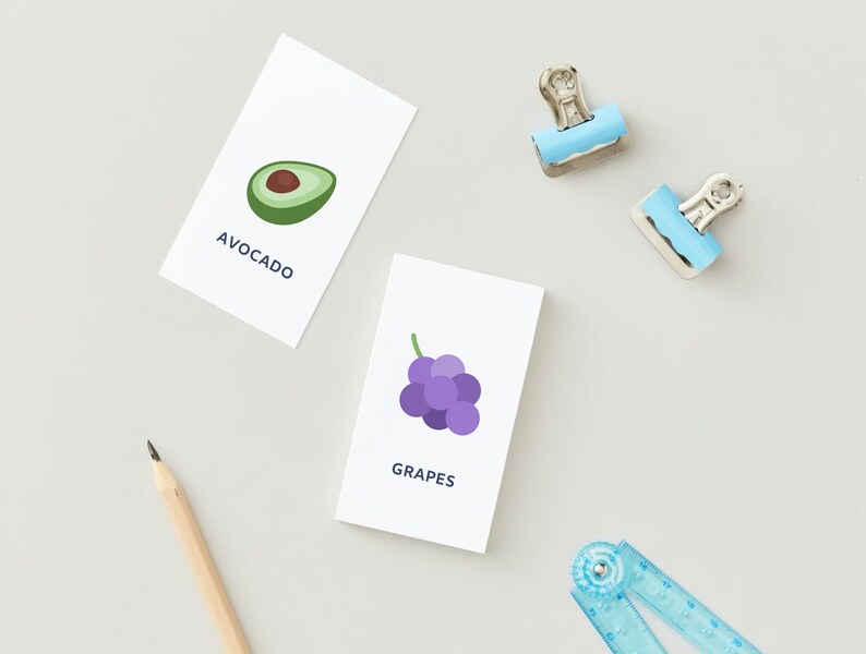 16 Fruits Flashcards | Montessori Flashcards | Pre-school Cards ...