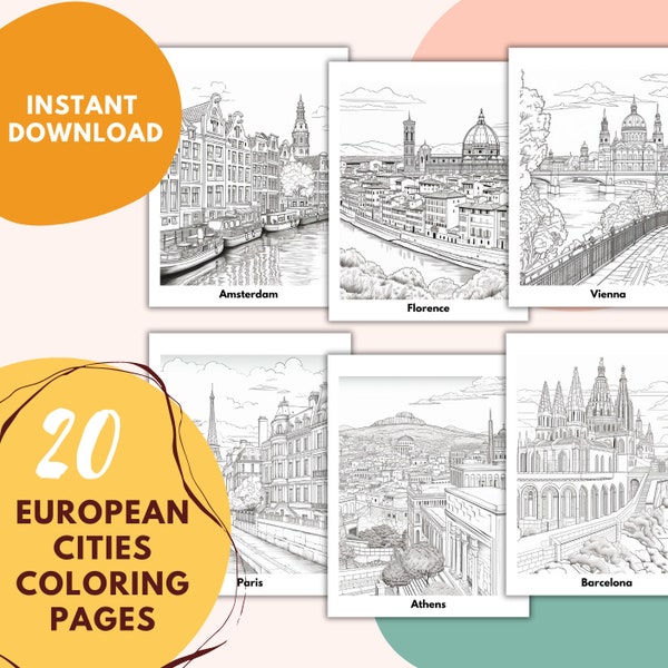 Coloring Pages Cities - Etsy