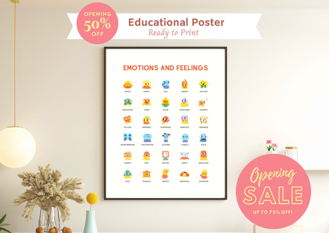Emotions and Feelings Posters, Homeschool Prints, Montessori Decor ...