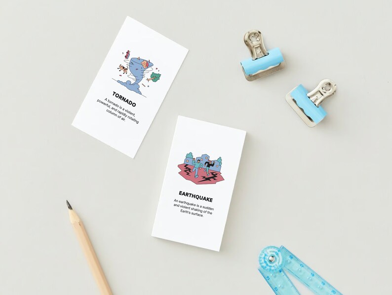 12 Natural Disasters Flashcards| Montessori Flashcards | Pre-school ...