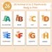 26 Animal Alphabet Flashcards Montessori Flashcards Pre-school Cards ...