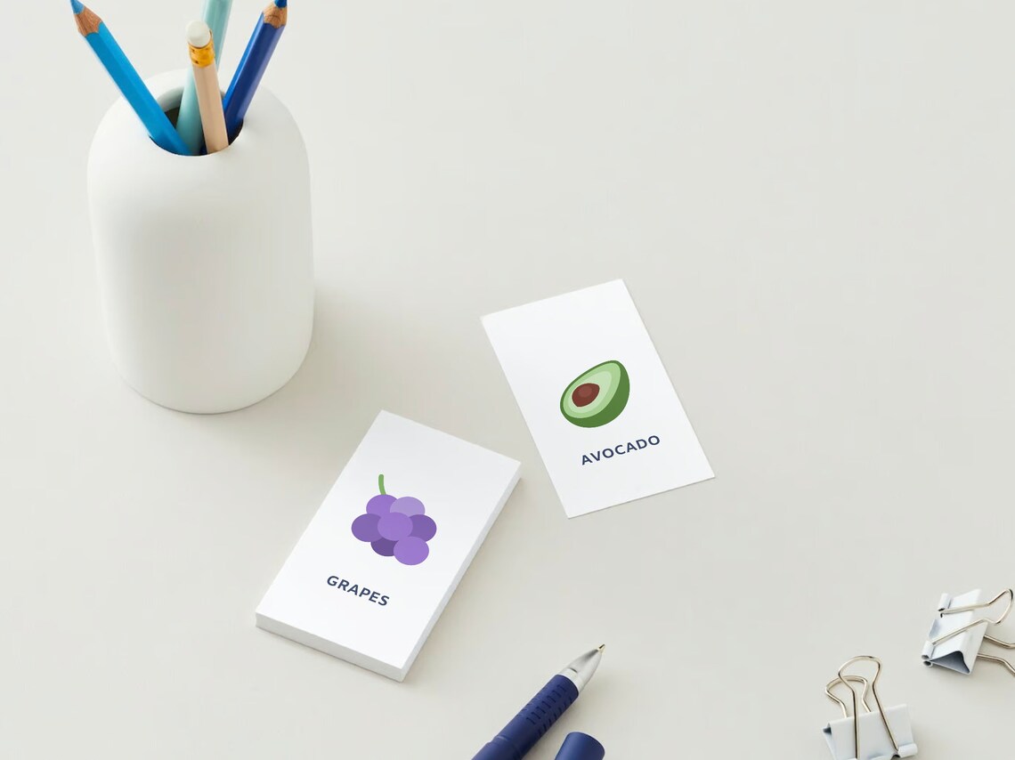 16 Fruits Flashcards Montessori Flashcards Pre-school - Etsy