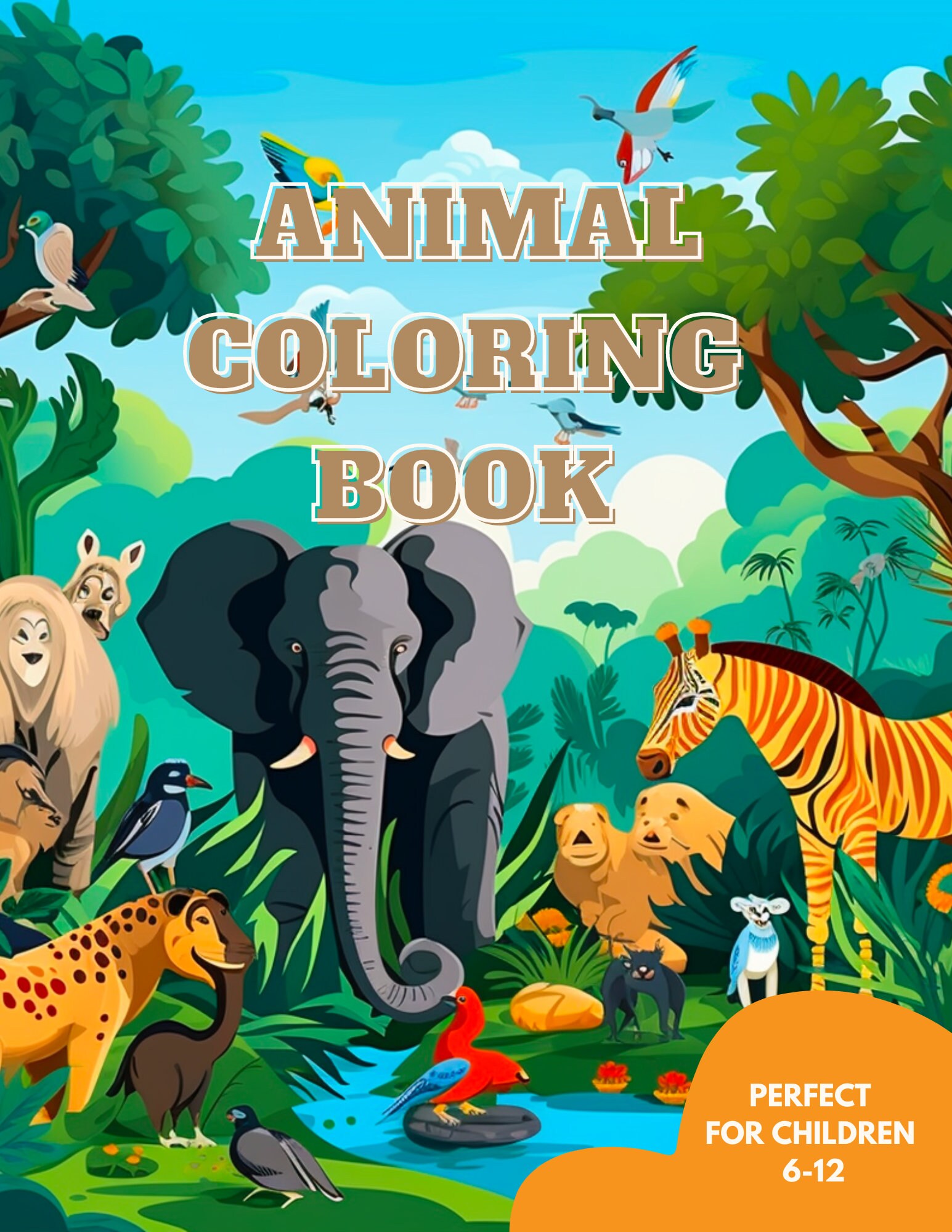 Digital Creative Animal Coloring Activity Book for Children - Etsy