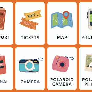 24 Travel Essential Flashcards | Montessori Flashcards | Pre-school ...