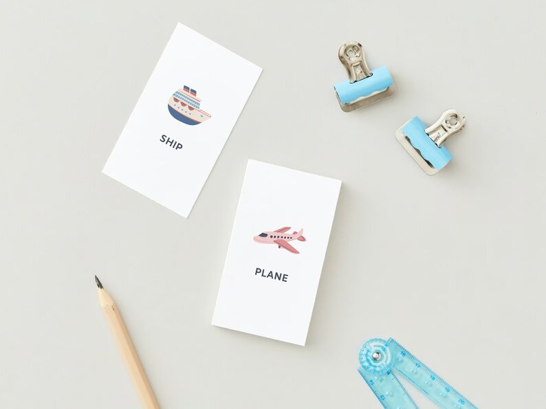 24 Travel Essential Flashcards | Montessori Flashcards | Pre-school ...