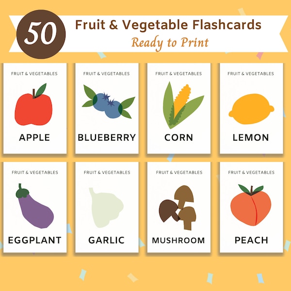 Fruit and Vegetable Flashcards - Etsy Australia