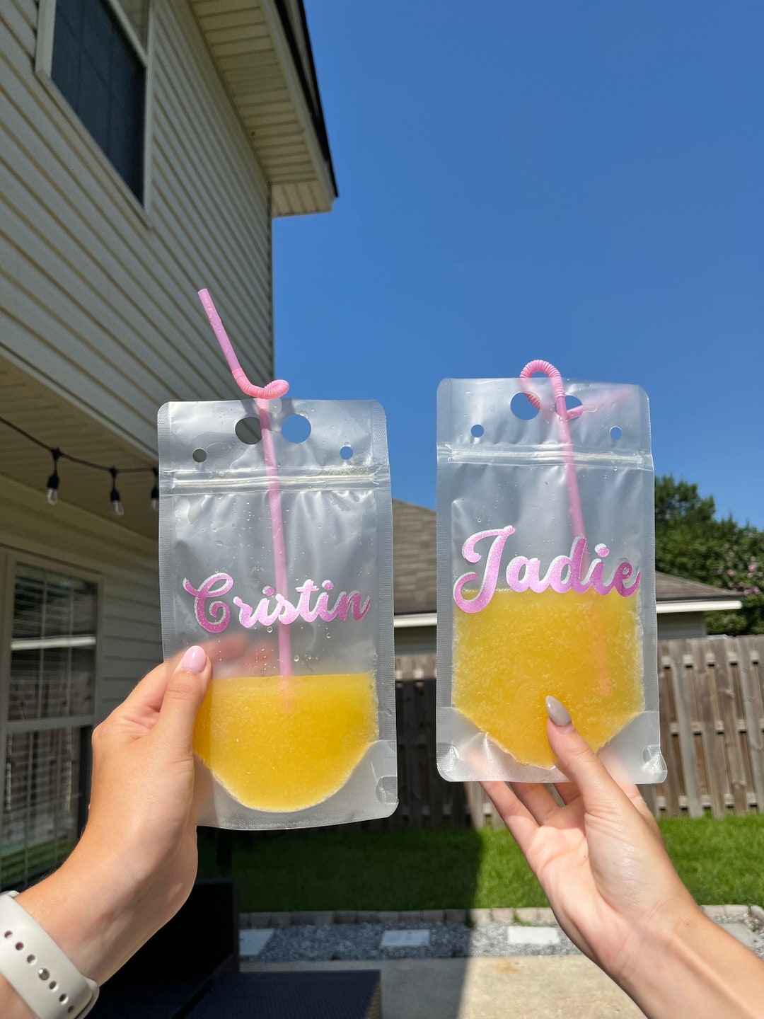 Custom Name Pouches | Sparkle Drink Pouches | Bachelorette Trip | Party ...